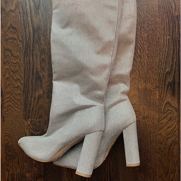 Shoes | Alterd State Miley Silver Bedazzled Boots | Poshmark